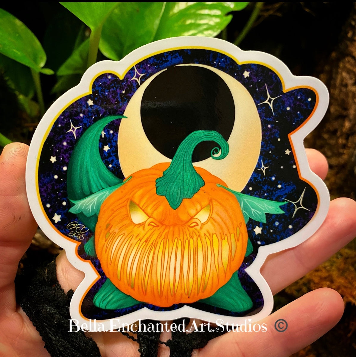 Halloween Pumpkin Munchkin-4” vinyl sticker – Bella Enchanted Studios